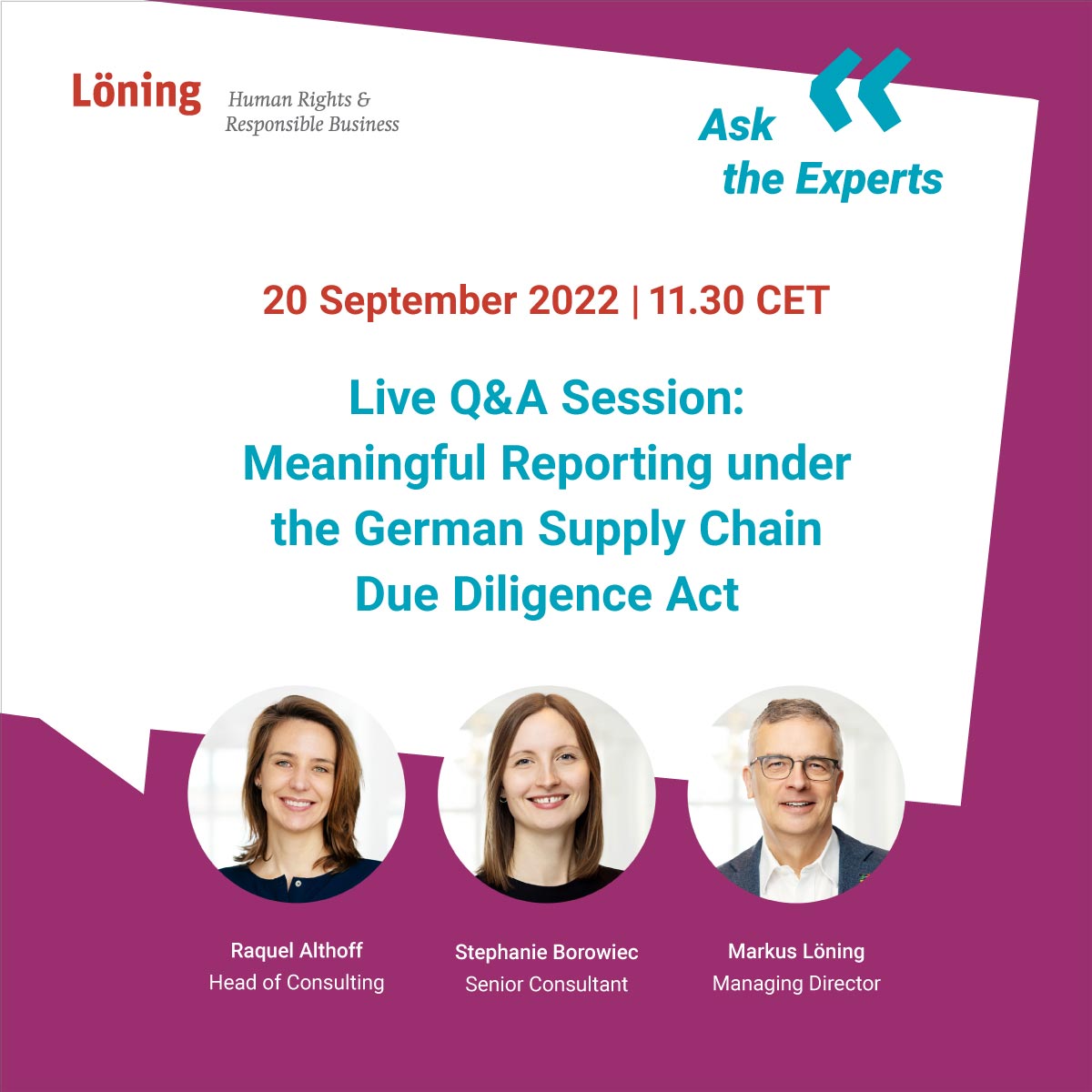Reporting under the German Supply Chain Due Diligence Act - Löning ...